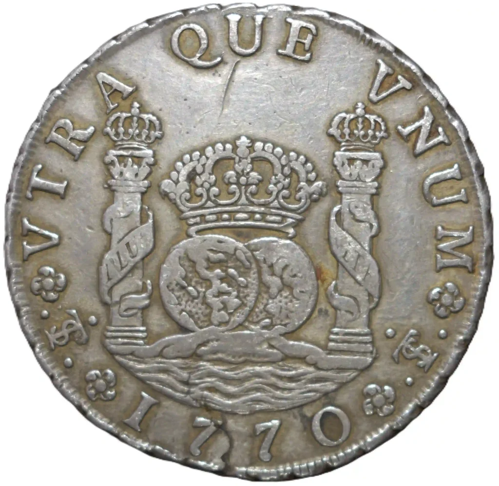 Moneda 8 Reales Columnario de 1770. Carlos III. Potosí-JR - 8Reales
