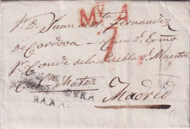 1840. Carta de Jerez de los Caballeros a Madrid - 8Reales